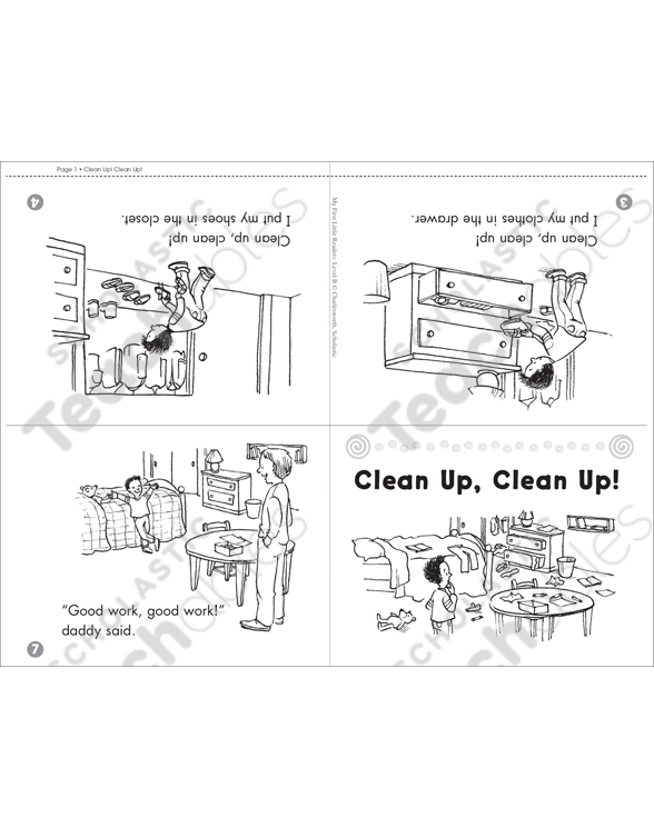 Level B Mini-Book: Clean Up, Clean Up! | Printable Mini-Books