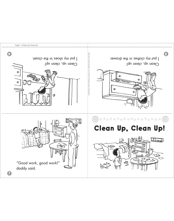 Level B Mini-Book: Clean Up, Clean Up! | Printable Mini-Books