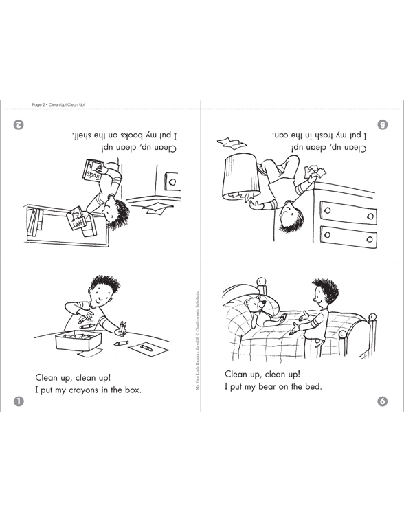 Level B Mini-Book: Clean Up, Clean Up! | Printable Mini-Books