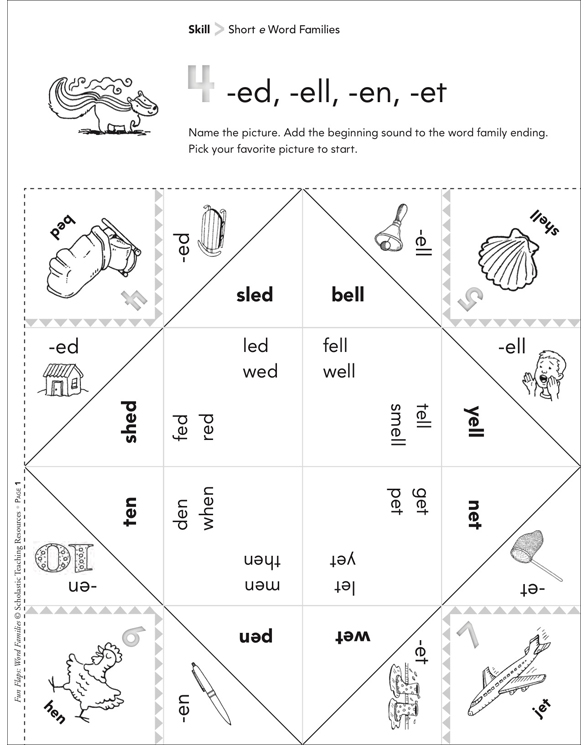 Short e (-ed, -ell, -en, -et): Fun-Flaps Word Families Manipulative ... Short e (-ed, -ell, -en, -et): Fun-Flaps Word Families Manipulative ...