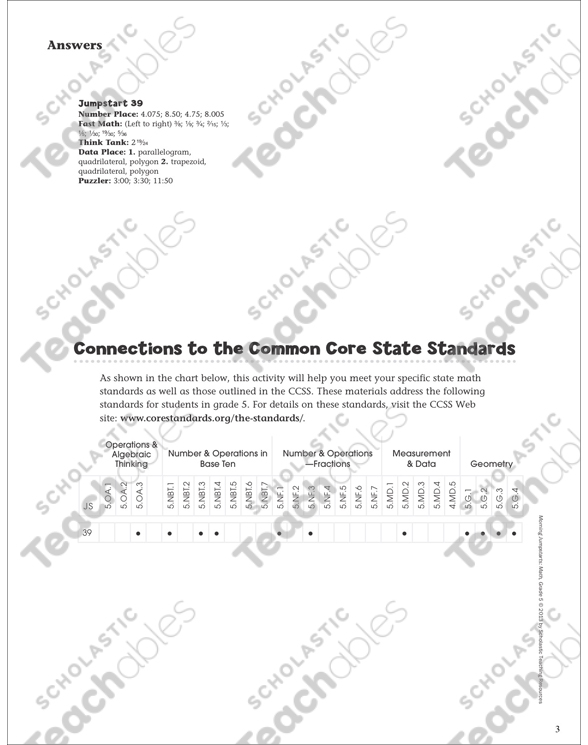 Independent Practice: Grade 5 Math Jumpstart 39 | Printable Skills Sheets