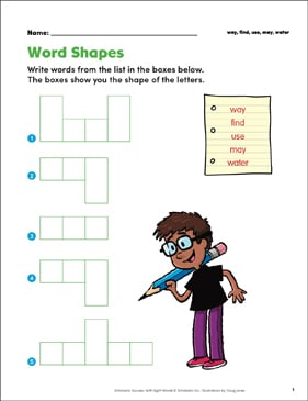 Word Shape Worksheet
