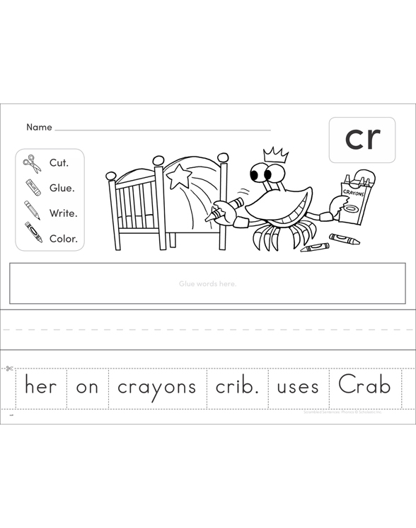 Consonant Blend (cr): Phonics Scrambled Sentence | Printable Cut ...