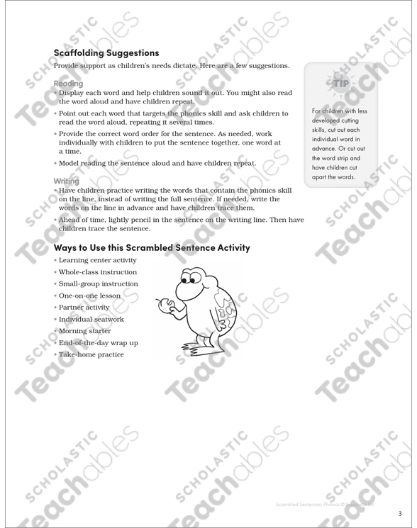 Consonant Blend (sw): Phonics Scrambled Sentence | Printable Cut ...