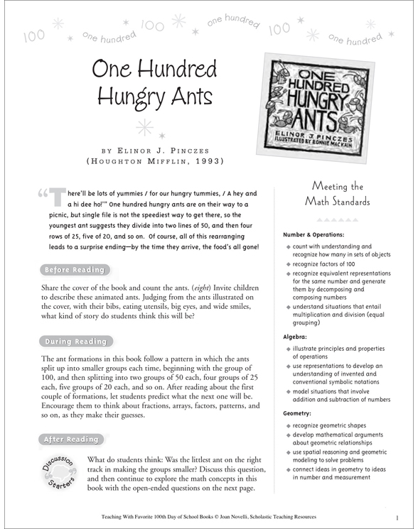 One Hundred Hungry Ants: Teaching With This Favorite Book | Printable Lesson Plans and Ideas