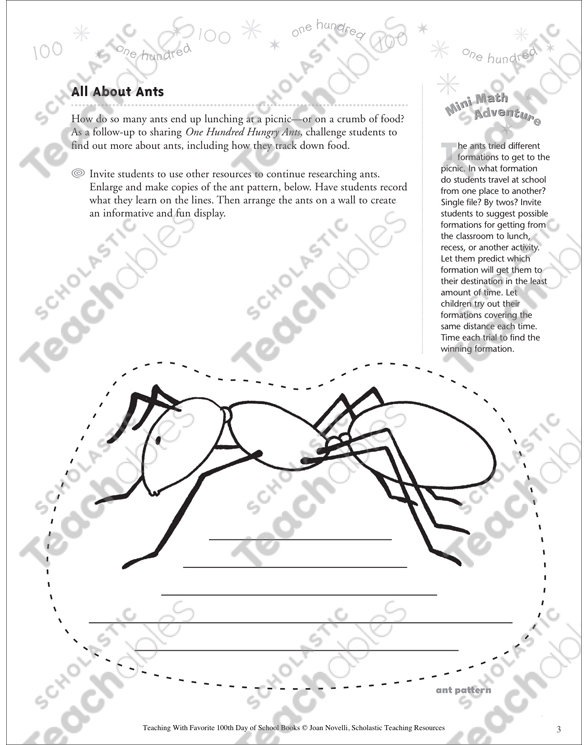 One Hundred Hungry Ants: Teaching With This Favorite Book | Printable ...