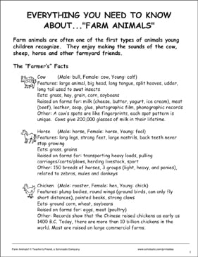 farm animals description