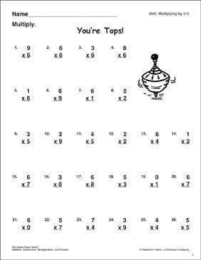 multiplication test 6 seconds