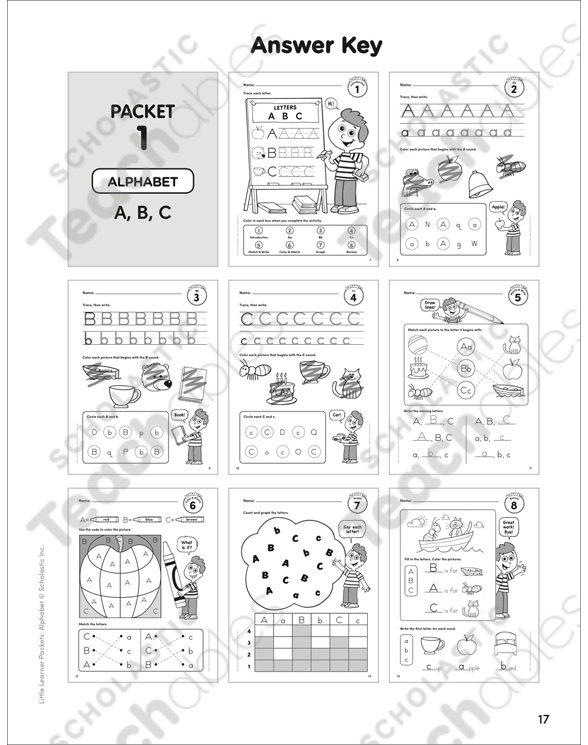 Alphabet Packet: A, B, C | Printable Skills Sheets