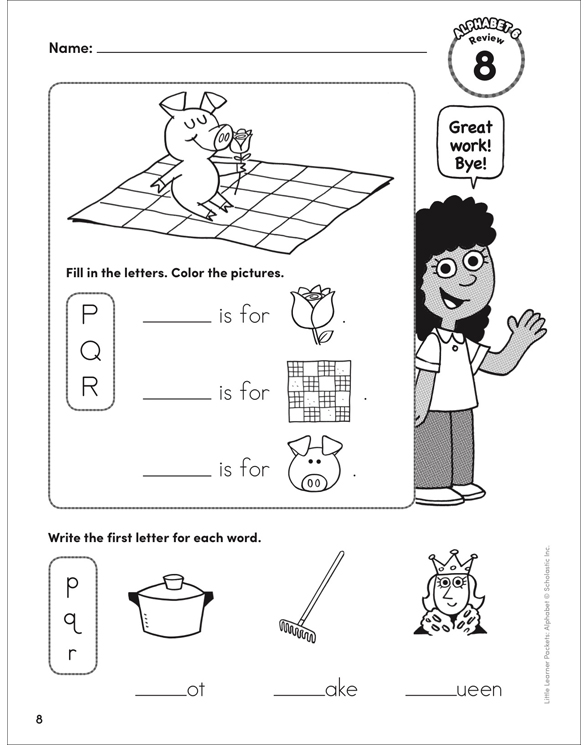 Alphabet Packet: P, Q, R | Printable Skills Sheets