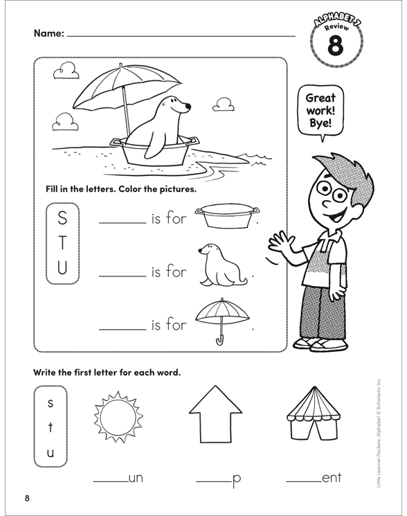 Alphabet Packet: S, T, U | Printable Skills Sheets
