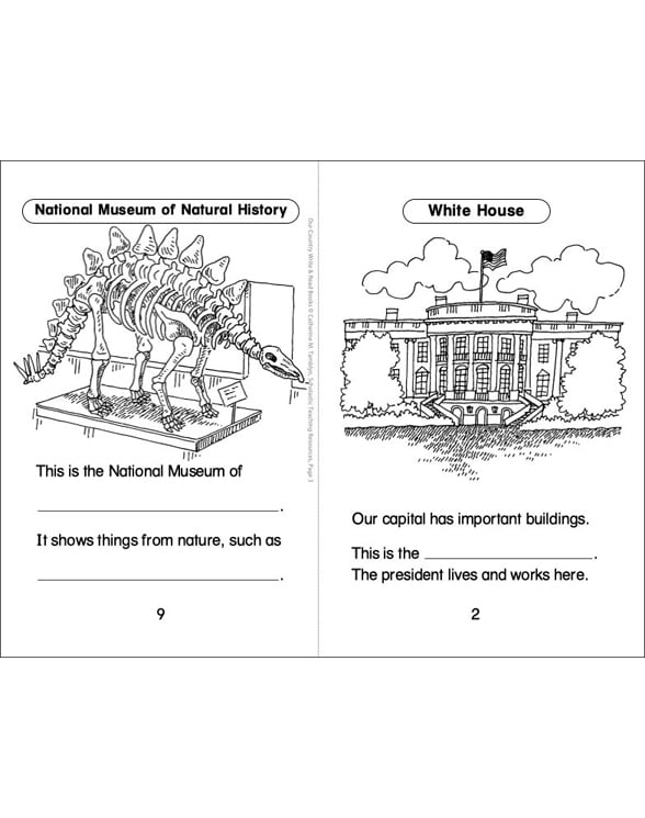 Washington, DC, Our Capital: Write & Read Book | Printable Mini-Books