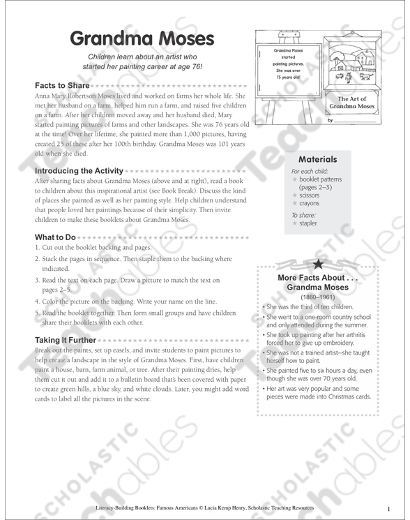 grandma moses coloring pages