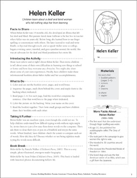 Helen Keller Worksheets Facts Information For Kids