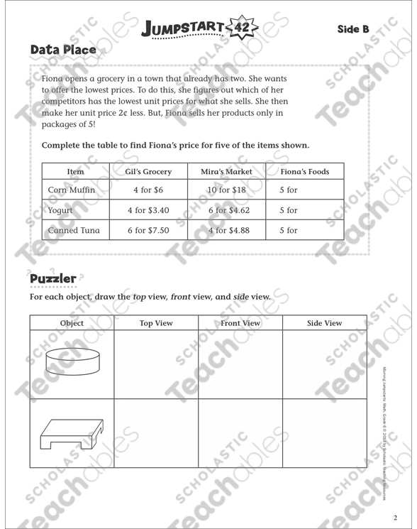 Independent Practice: Grade 6 Math Jumpstart 42 | Printable Skills ...