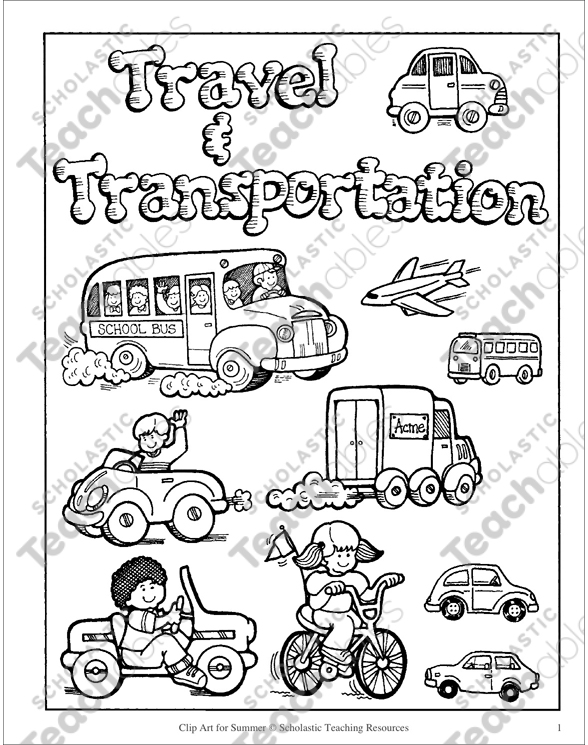 land transportation coloring pages kindergarten graduation