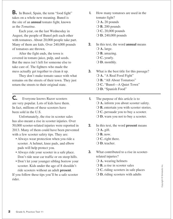 Reading Skills Practice Test 11 Grades 4 5 Printable Test Prep reading-skills-practice-test-11-grades-4-5-printable-test-prep