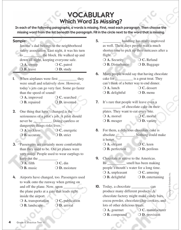 Reading Skills Practice Test 11 Grades 4 5 Printable Test Prep reading-skills-practice-test-11-grades-4-5-printable-test-prep