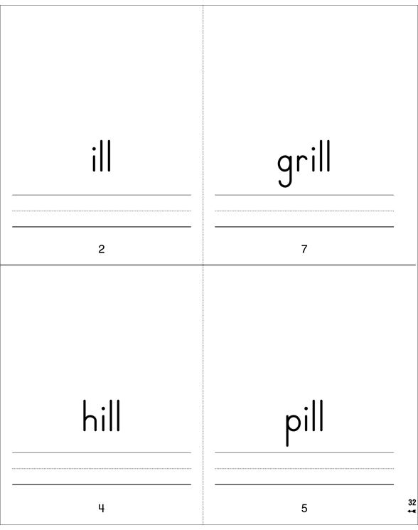 My Book Of Words Ending In ill Printable Mini Books My Book Of Words Ending In ill Printable Mini Books