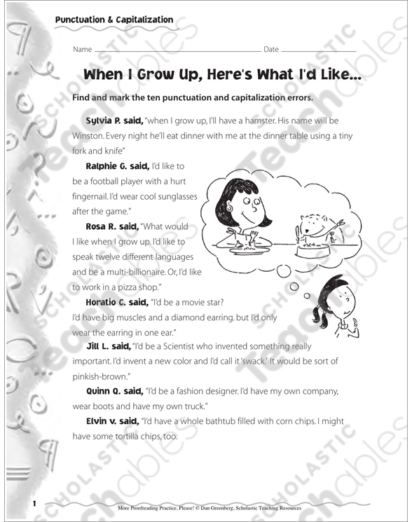 When I Grow Up I Want To Be Worksheet