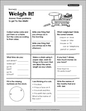 weight practical activities ks2