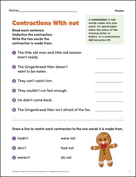 Contractions Grammar Worksheets