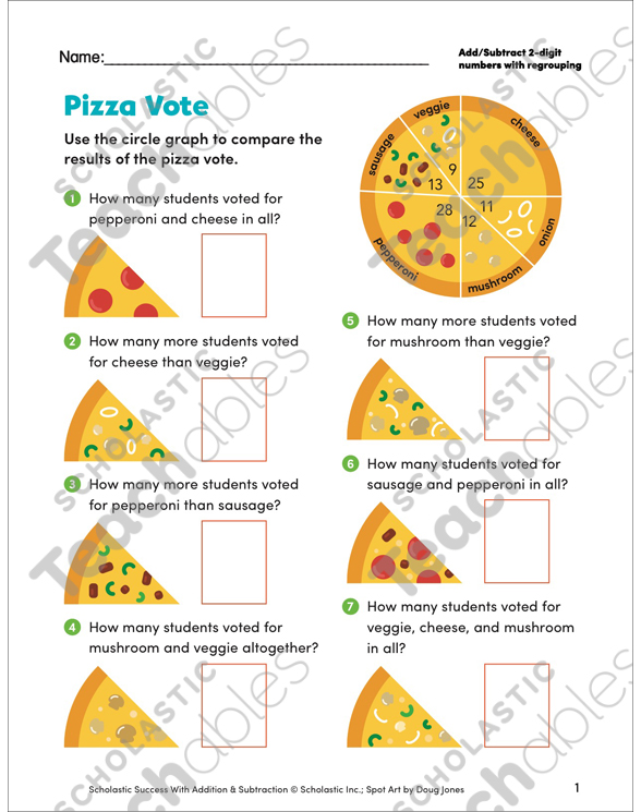 pizza math worksheets