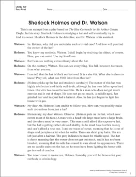 sherlock holmes worksheet
