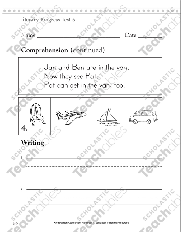 Literacy Progress Test 6 | Printable Assessment Tools, Forms and Record ...