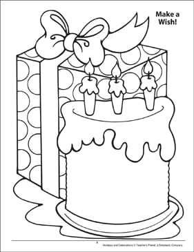 printable coloring pages happy birthday cake