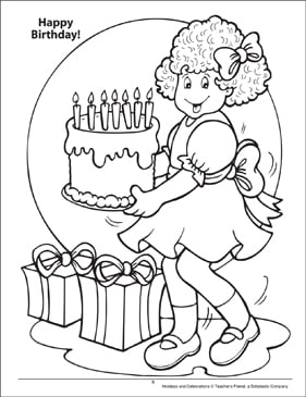 birthday cake coloring pages preschool winter