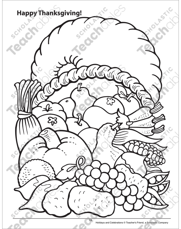 difficult thanksgiving coloring pages