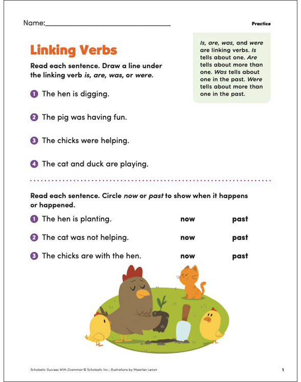 Helping and Linking Verbs Grade 4 Collection | Printable Leveled ...