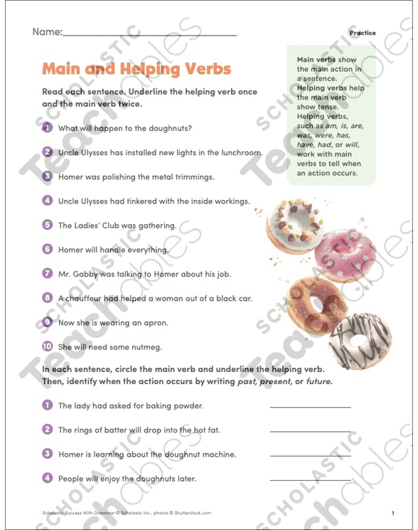 Helping Verbs Worksheet