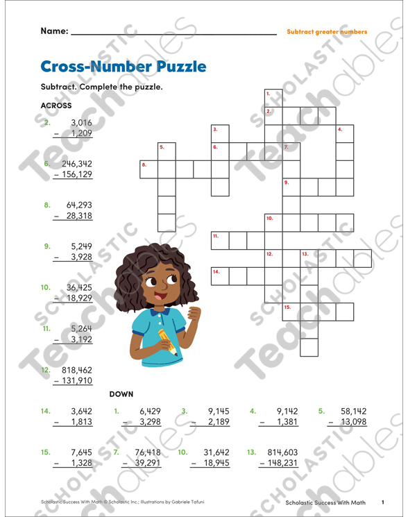 4-Digit Subtraction Grade 4 Collection | Printable Leveled Learning ...
