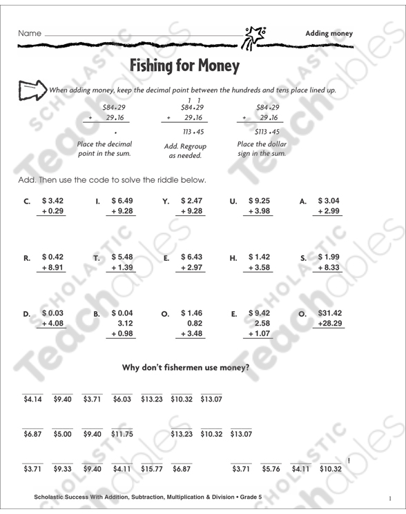 4-Digit Addition Grade 5 Collection | Printable Leveled Learning ...