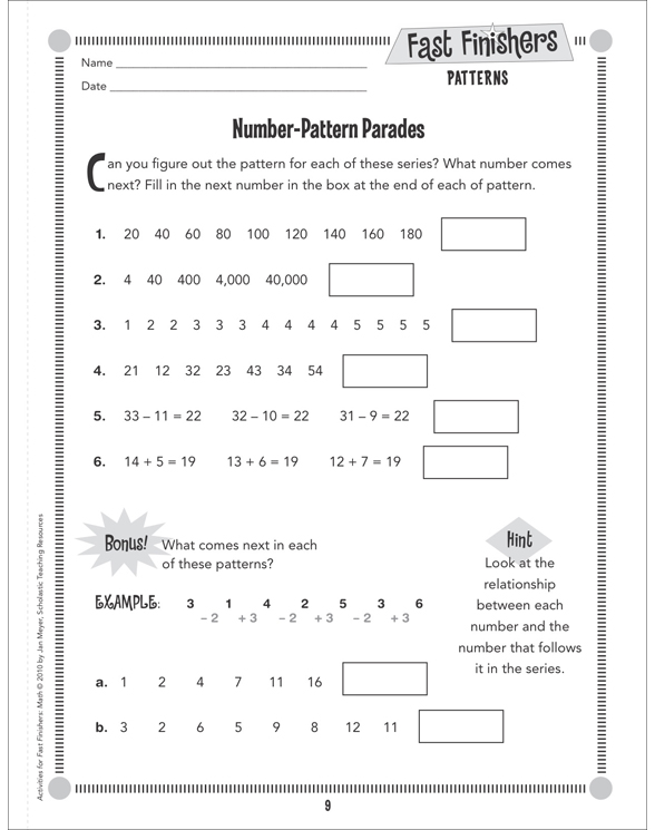 Number Patterns Grade 2 Collection | Printable Leveled Learning Collections