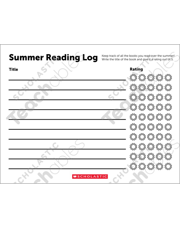 reading log summer